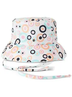 MAISON MICHEL Angele Printed Bucket Hat - White