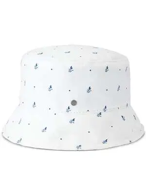 MAISON MICHEL Maison Michel Axel Floral-Print Bucket Hat White