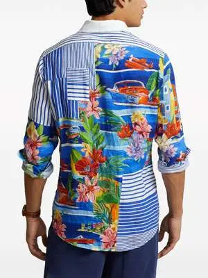 Polo Ralph Lauren Patchwork Striped Linen Shirt