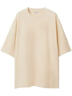 Burberry Logo-jacquard Towelling-finish T-shirt - Neutrals