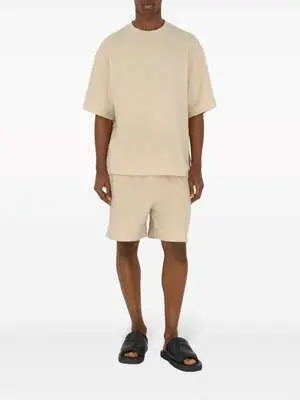 Burberry Logo-jacquard Towelling-finish T-shirt - Neutrals