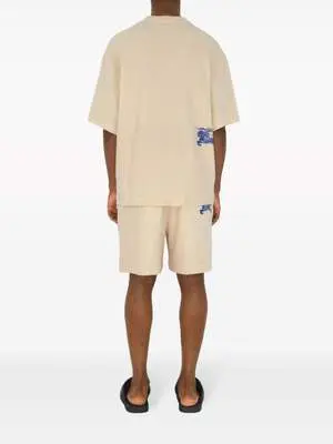 Burberry Logo-jacquard Towelling-finish T-shirt - Neutrals