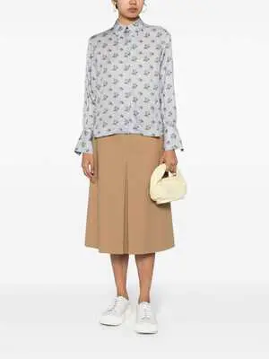 Maison Kitsuné Floral-print Twill Shirt