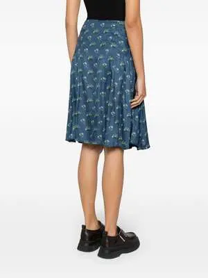 Maison Kitsuné Floral-print Wrap Skirt