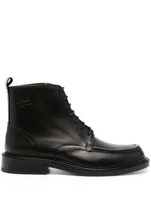 Maison Kitsuné Lace-up Leather Boots