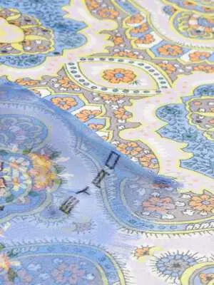 Etro Medallion-print Silk Scarf - Blue