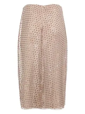 Vince Sequin-embellished Double-layer Straight Skirt