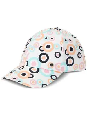 MAISON MICHEL Graphic-print Cotton Cap - White