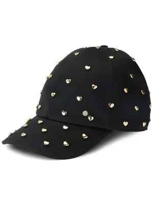 MAISON MICHEL Tiger Stud-embellished Cap - Black