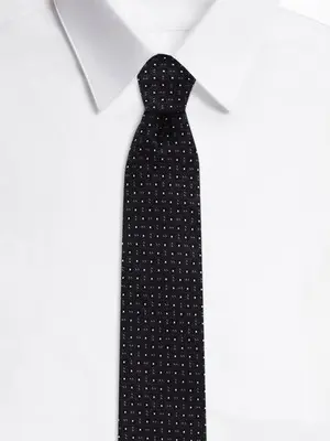 Dolce & Gabbana Patterned Jacquard Silk Tie - Blue