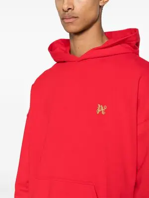 Palm Angels Dragon-monogram Cotton Hoodie