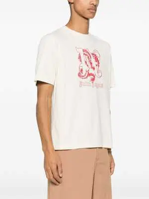 Palm Angels Dragon-monogram Cotton T-shirt