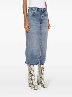 Isabel Marant Étoile Tilauria Stonewashed Denim Skirt - Blue