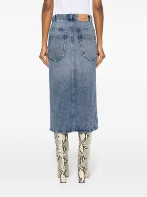 Isabel Marant Étoile Tilauria Stonewashed Denim Skirt - Blue