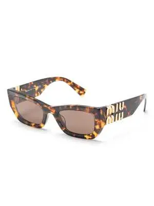 Miu Miu Tortoiseshell Sunglasses With Logo Plaque