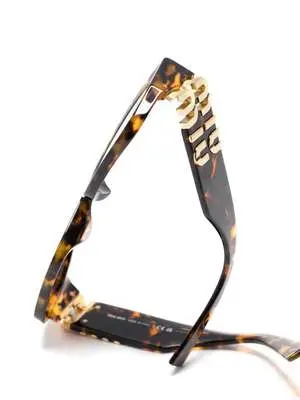 Miu Miu Tortoiseshell Sunglasses With Logo Plaque