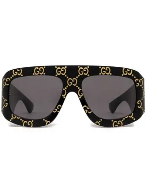 Gucci Gg Street Pilot-frame Sunglasses - Black