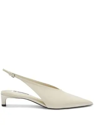 JIL SANDER Pointed-toe Slingback Pumps - Neutrals