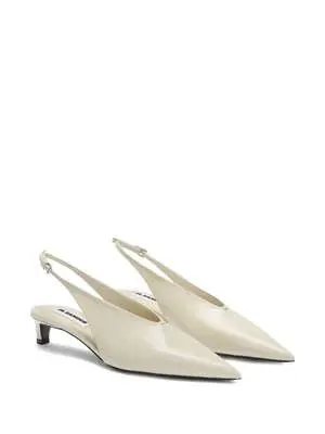 JIL SANDER Pointed-toe Slingback Pumps - Neutrals