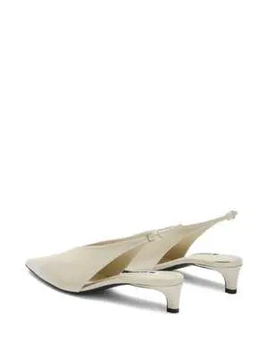 JIL SANDER Pointed-toe Slingback Pumps - Neutrals