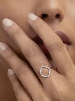 Monica Vinader 14kt Yellow Riva Kite Diamond Ring - Gold