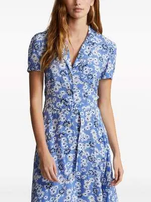 Ralph Lauren Floral-print Notched-lapels Dress