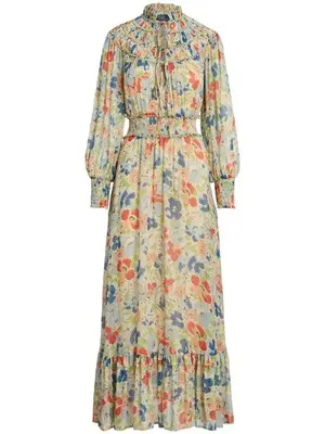 Polo Ralph Lauren Floral-print Georgette Maxi Dress - Neutrals