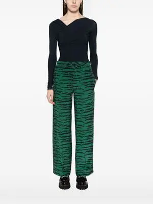 Victoria Beckham Tiger-print Straight-leg Trousers