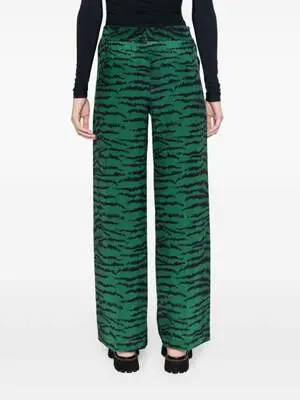 Victoria Beckham Tiger-print Straight-leg Trousers