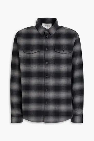 FRAME Checked Cottonflannel Shirt - Dark Gray