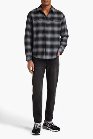 FRAME Checked Cottonflannel Shirt - Dark Gray