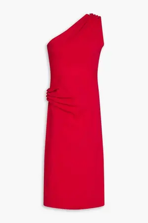 Herve Leger One-Shoulder Stretch-Knit Dress - Red
