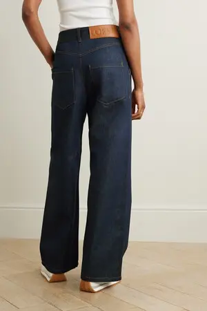 Loewe Anagram Cutout High-rise Straight-leg Jeans - Blue