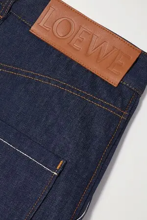 Loewe Anagram Cutout High-rise Straight-leg Jeans - Blue