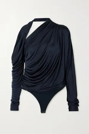 GOLDSIGN The Holden Asymmetric Draped Jersey Bodysuit