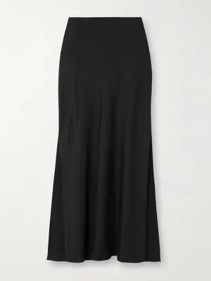 Brunello Cucinelli Crepe Maxi Skirt - Black