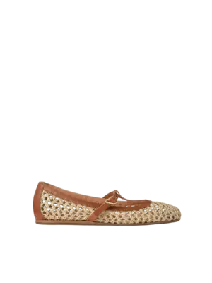 ANCIENT GREEK SANDALS Ancient Greek Sandals Aerati Woven Raffia Ballet Flats Neutral