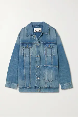 GANNI Net Sustain Tint Oversized Organic Denim Jacket