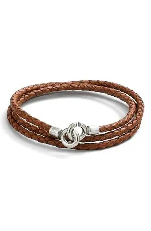 DEGS & SAL Braided Wrap Bracelet - Saddle