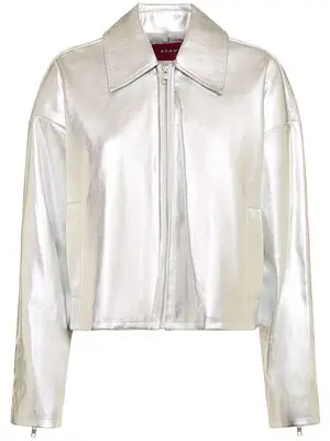 Staud STAUD Lennox Metallic Jacket - Silver