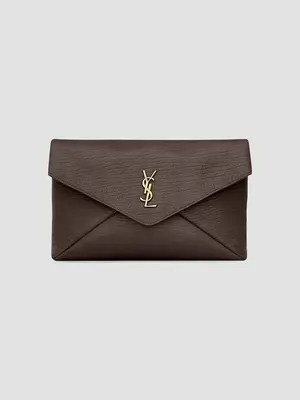 Saint Laurent Cassandre Envelope Pouch - Santal