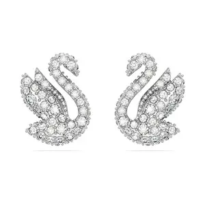 SWAROVSKI Swarovski Swan Stud Earrings White