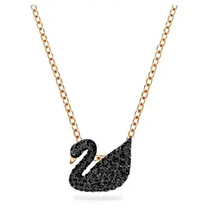 SWAROVSKI Swan Pendant - Black