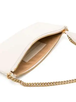 Pinko Leather Shoulder Bag With Love Birds Plaque - White