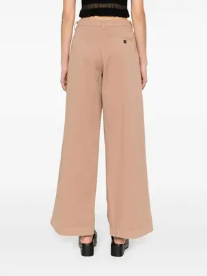 Pinko Wide-leg Cotton Trousers - Brown