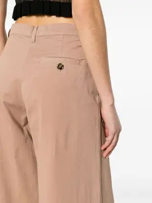 Pinko Wide-leg Cotton Trousers - Brown