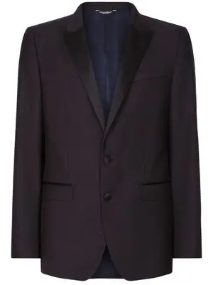 Dolce & Gabbana Contrasting Lapels Two-piece Suit - Black