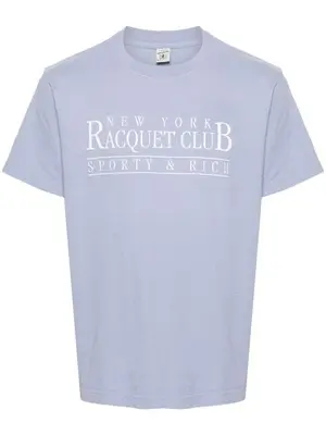 Sporty & Rich Ny Racquet Club Cotton T-shirt - Blue