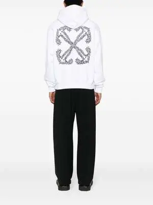 Off-White Logo-embroidered Organic Cotton Hoodie