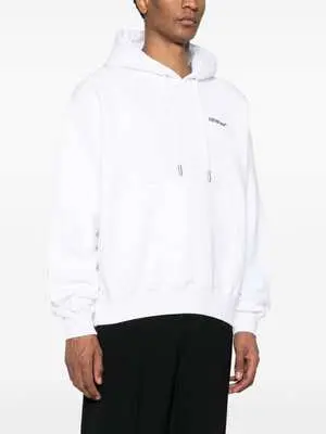 Off-White Logo-embroidered Organic Cotton Hoodie
